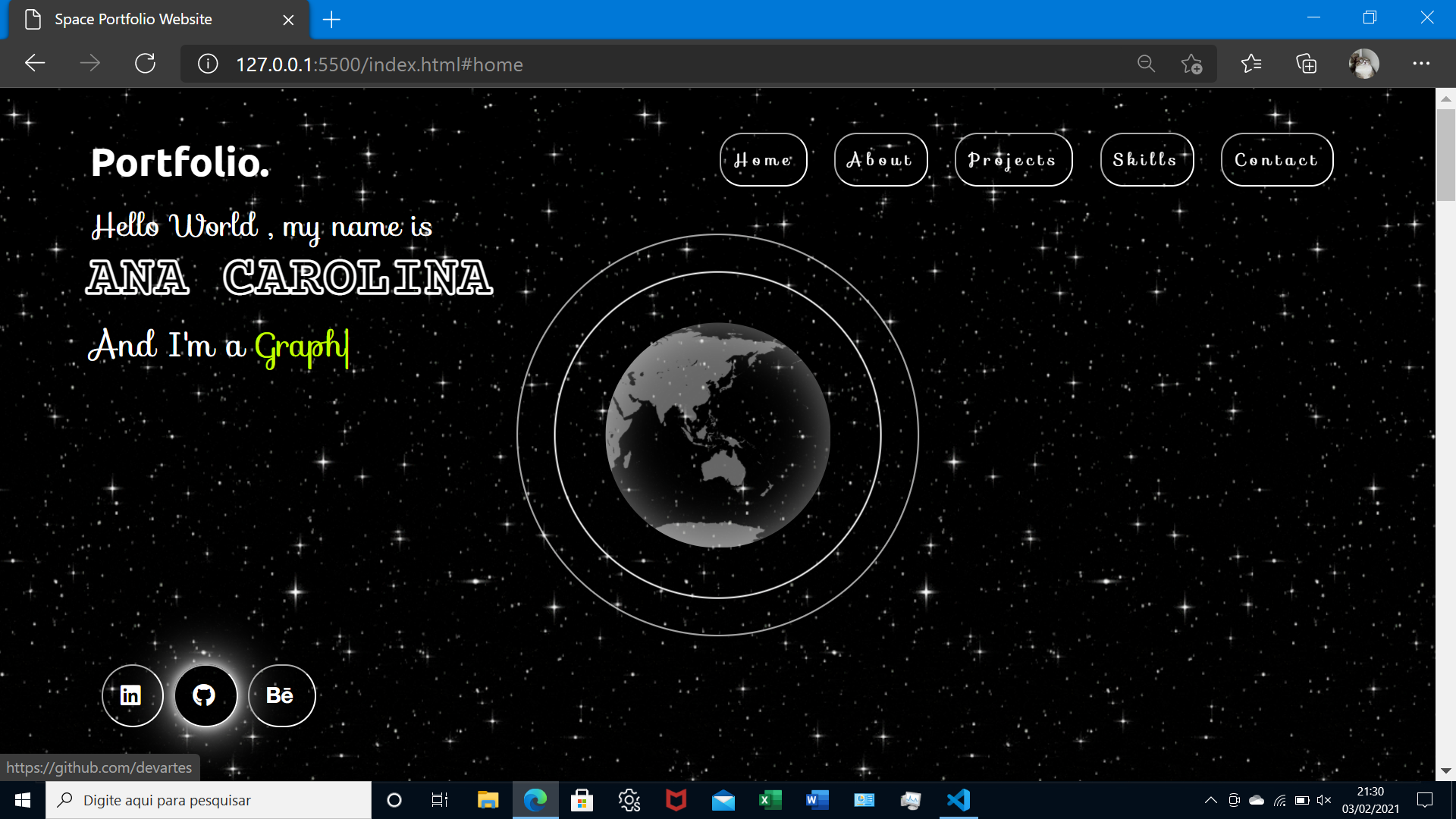 Space Portfolio Website